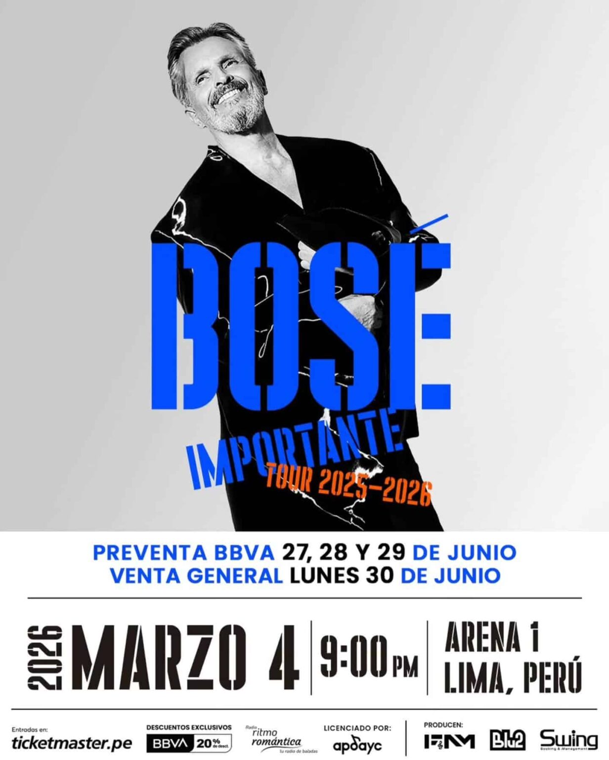 Miguel Bosé en Lima 2026 – Tu Entrada
